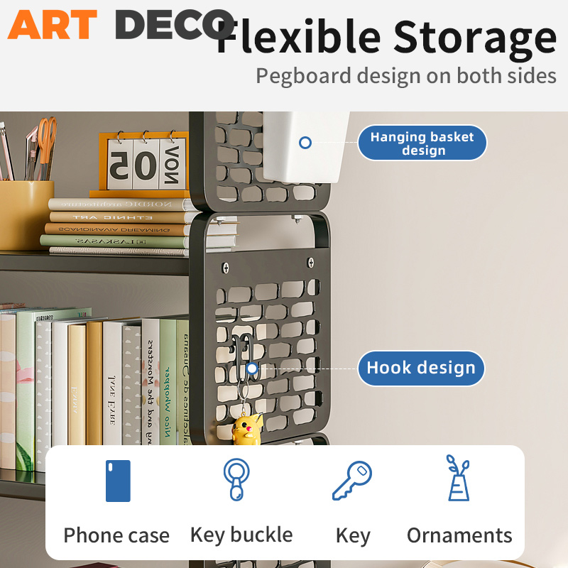 Table Top Rack Desk organizer Desktop Rack with Pegboard Storage Rack ...