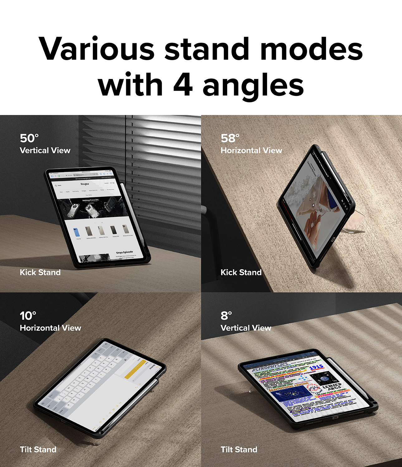 RINGKE® FUSION SKETCH STAND Flawless Penmanship iPad Pro 11" 2022/ 21 ...