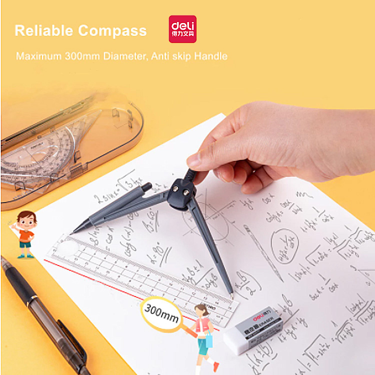 Mathematical Geometry Set 8-piece Drawing Tools Ruler protractor ...
