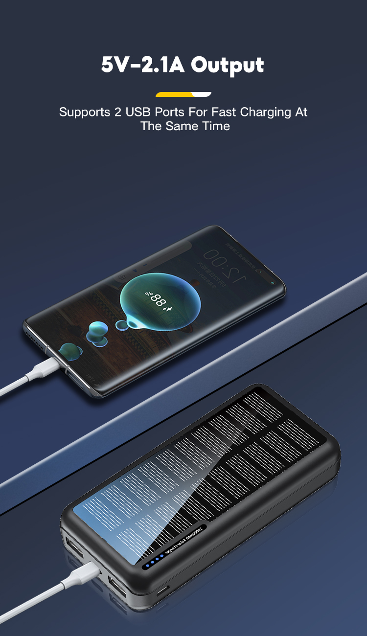 QBrand Solar Powerbank Fast Charging With Floodlight (22.5W/20000mAh ...