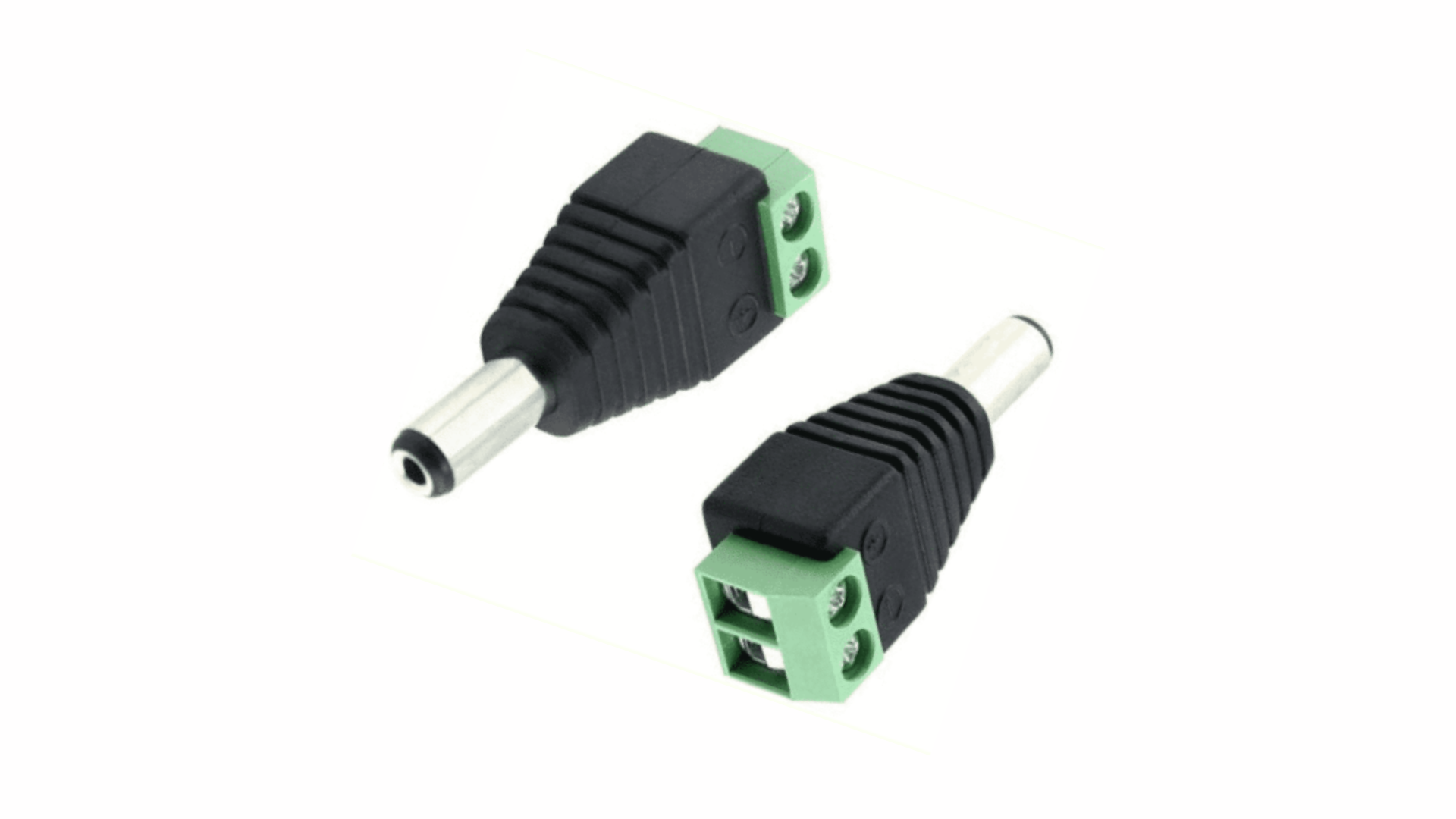 Analog CCTV DC Plug Male Screw On Type 2 Wire +/- Power Connector Outer ...