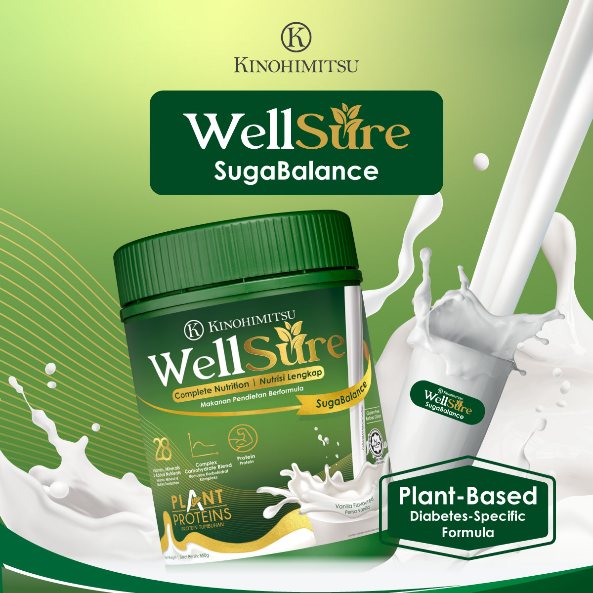 Kinohimitsu WellSure SugaBalance (850g) (Pemakanan Lengkap Berasaskan ...