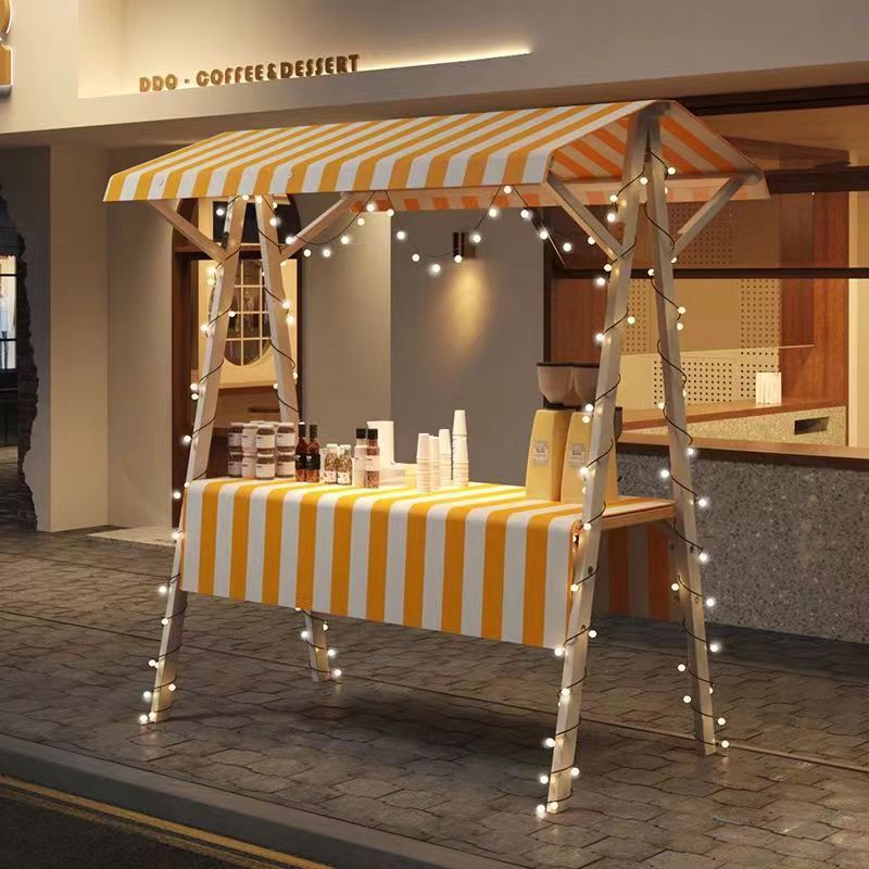 Solid wood celebrity booth display rack folding table market night ...