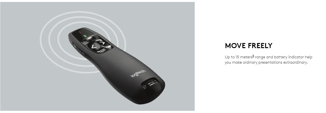 LOGITECH R400 WIRELESS RED LASER POINTER PRESENTER WITH RED LASER ...