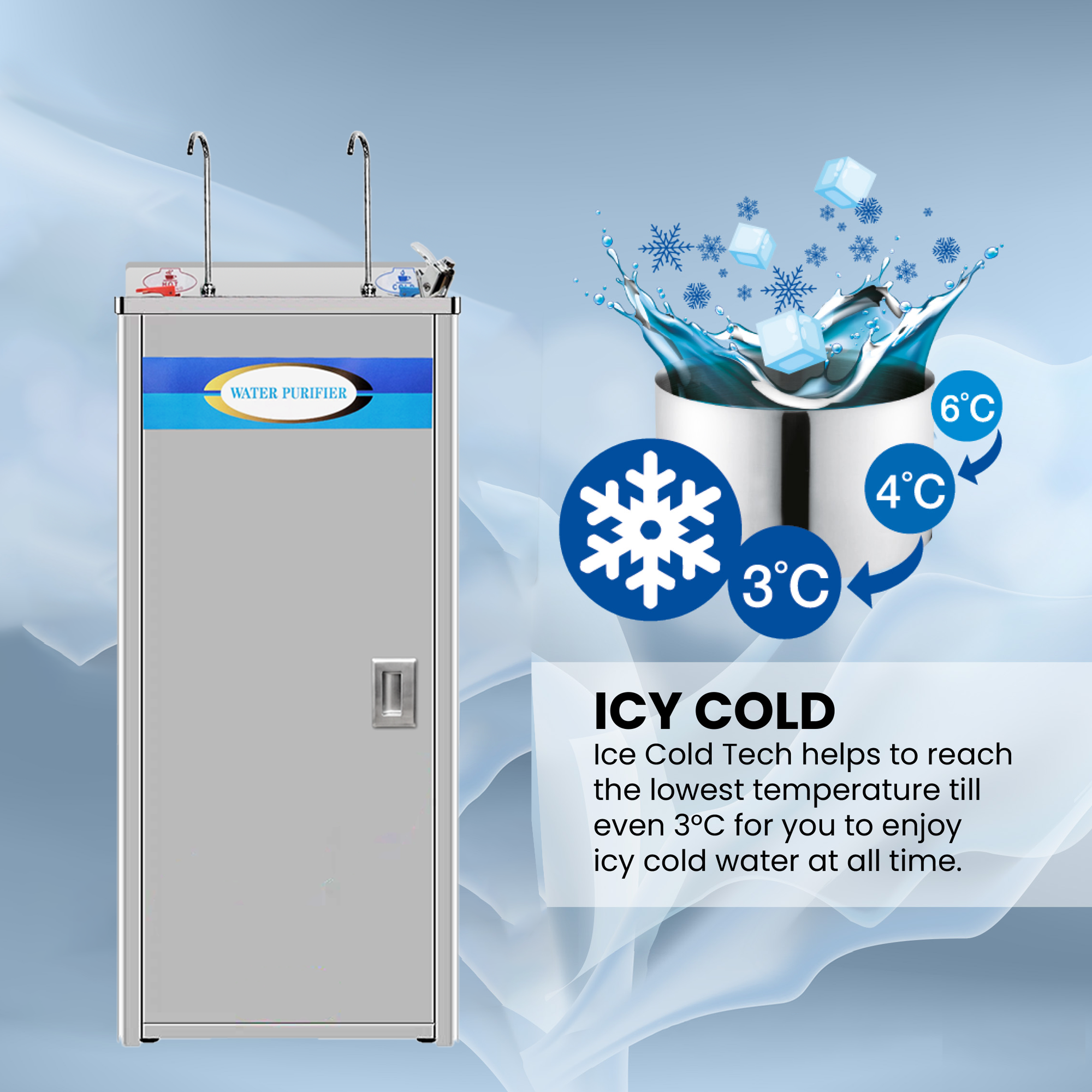 10L Stainless Steel Heavy Duty Hot & Cold Pipe-In Water Cooler + Double ...