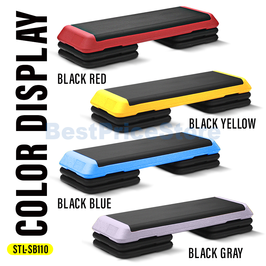 BPS Heavy Duty 43” 110cm Adjustable Aerobic Step Board Wide Stepper ...
