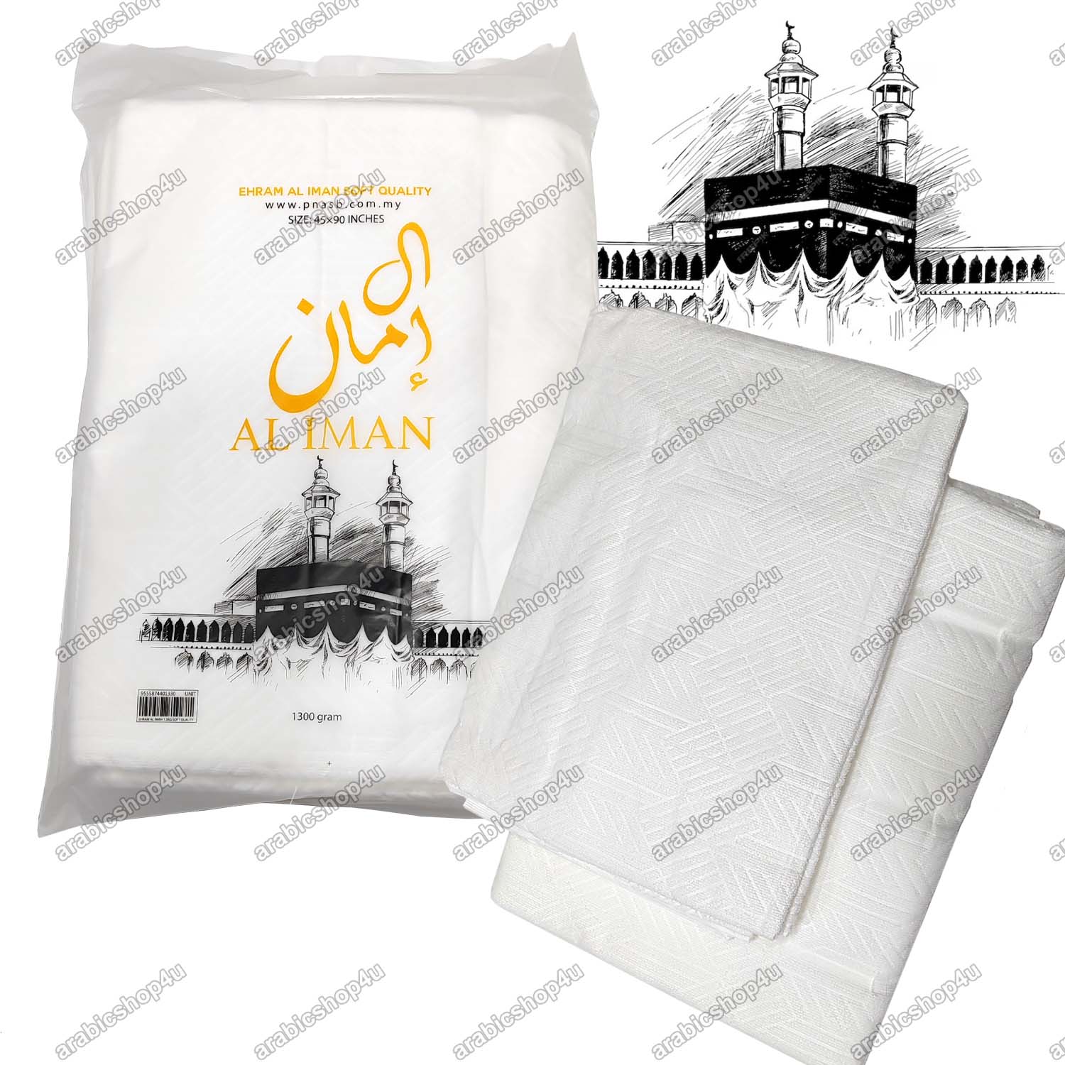 Kain Ihram Premium Starter Kit Haji Umrah 9 IN 1 Kain Ihram Al Iman ...