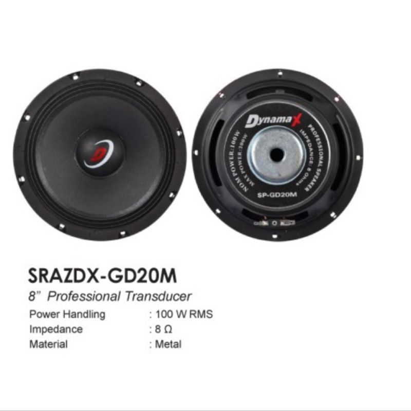 Dynamax 8" 100w GD20M Speaker Woofer (MaX Power 300W) | Shopee Malaysia