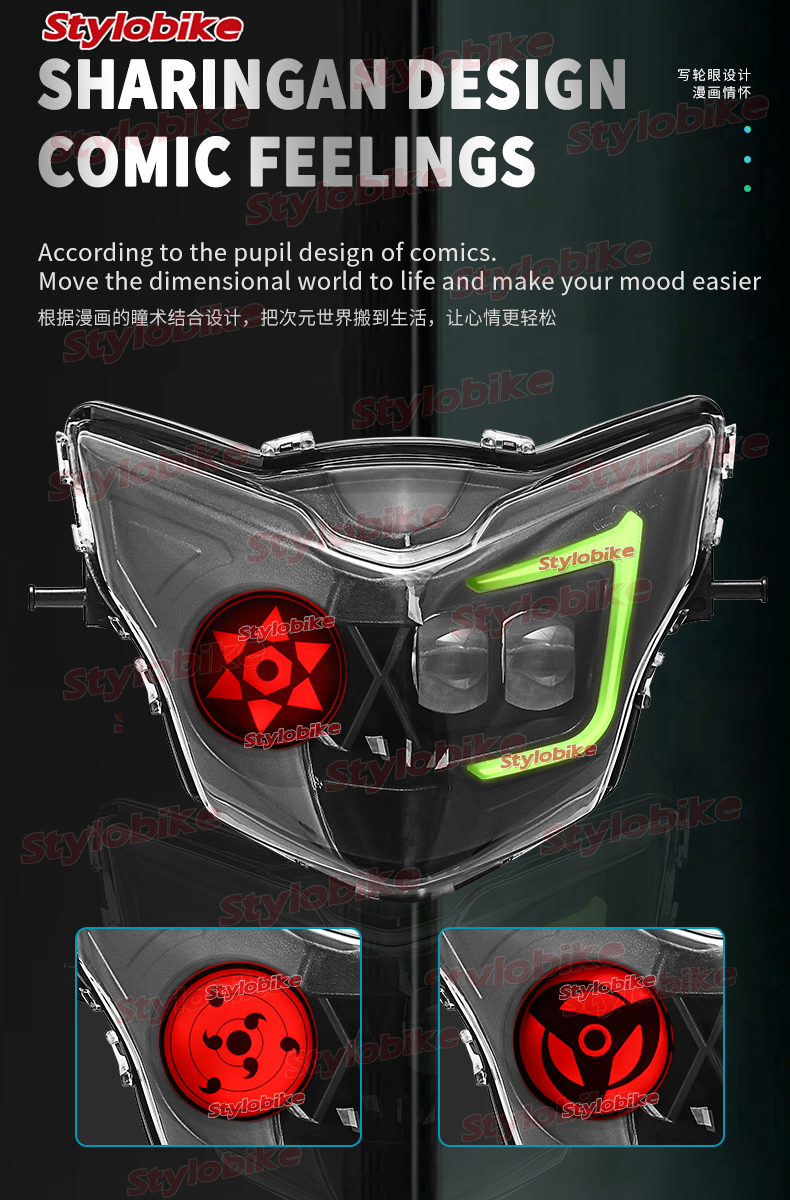 LC135 V2-V7 New Head Light LED Sharingan Lampu Depan Headlamp APP Bluetooth LC V2 V3 V4 V5 V6 V7 ...