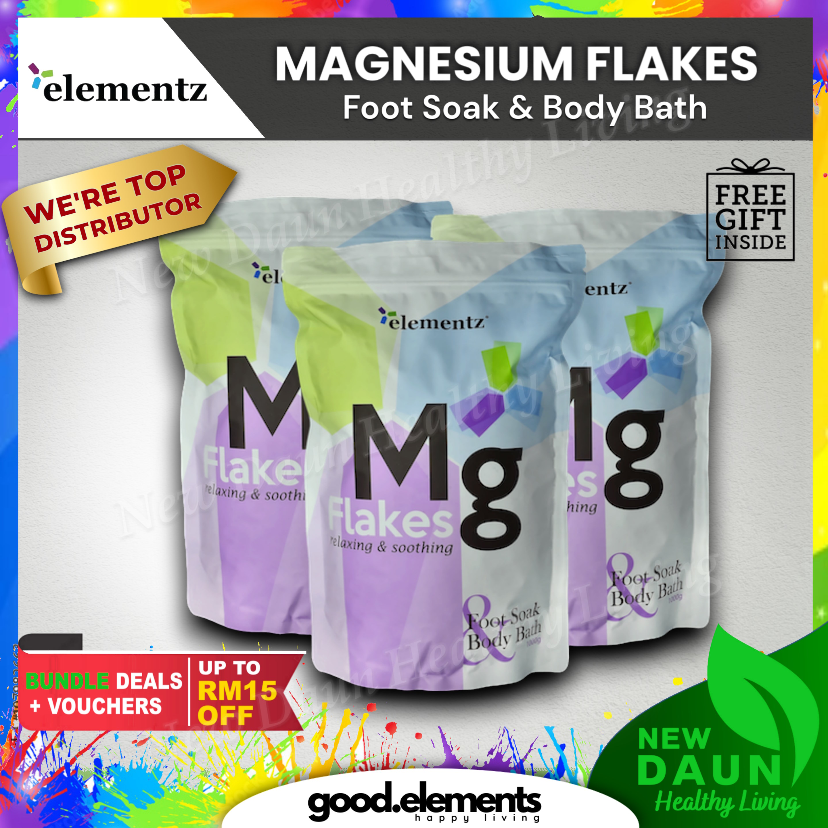 [BULK BUY] ELEMENTZ Mg Magnesium Flakes rejuvenating relax stress ...