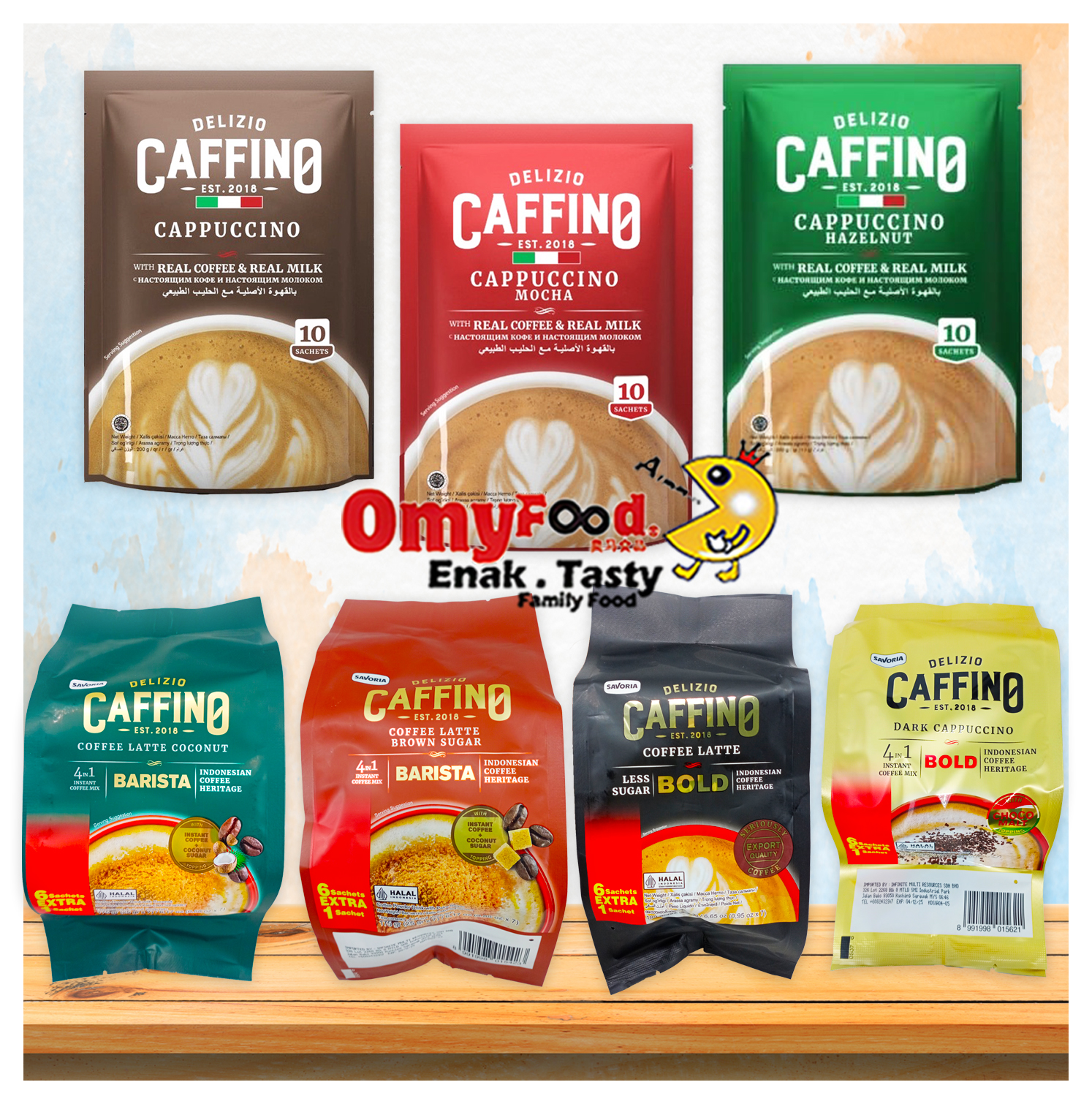 200g / 175g Delizio Caffino Cappuccino 3 in 1 [Mocha/Hazelnut /Classic ...