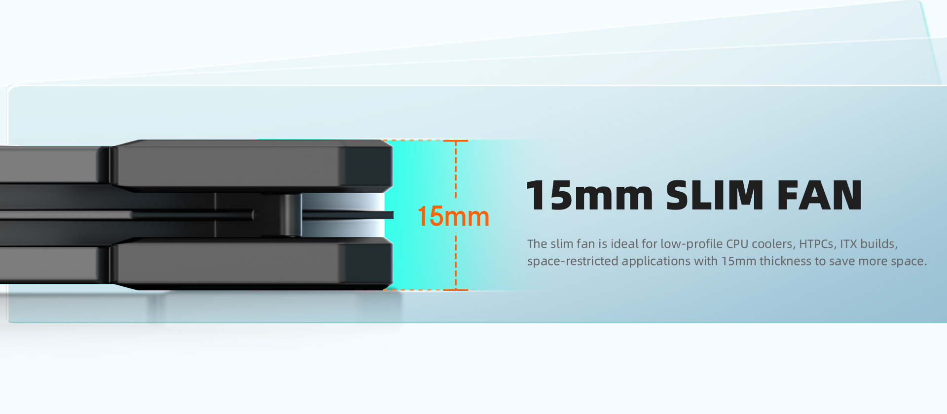 ID-COOLING TF-12015 12cm Casing Thin Fan ( 15mm ) 4pin PWM Black SLIM ...