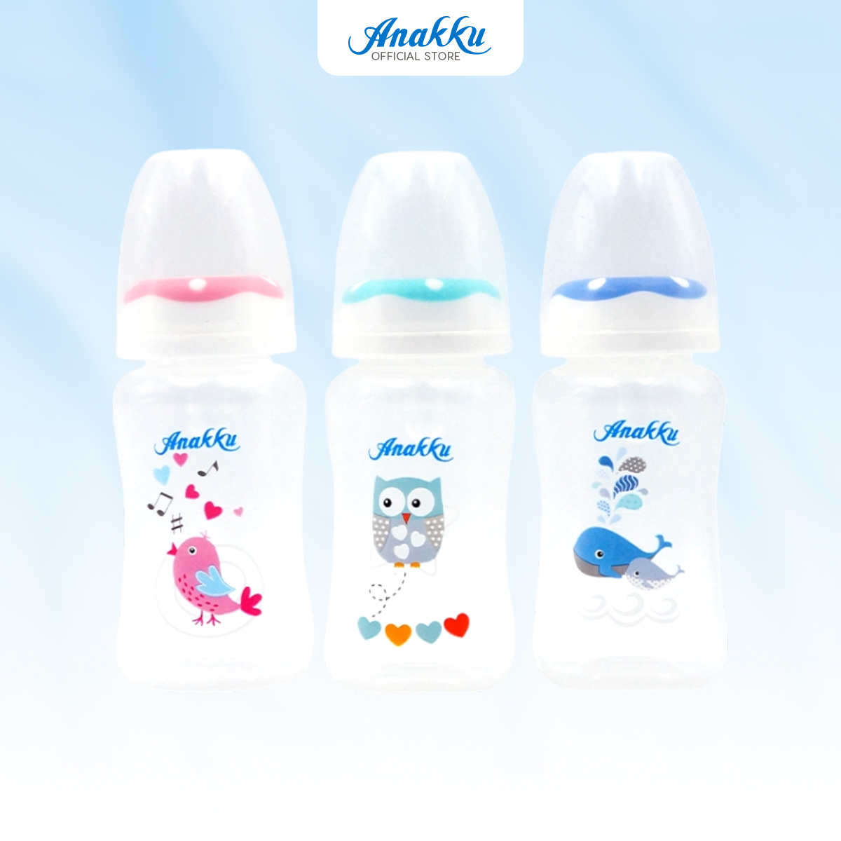 Anakku (2oz/4oz/8oz) Standard Neck Feeding Bottle Botol Susu with ...