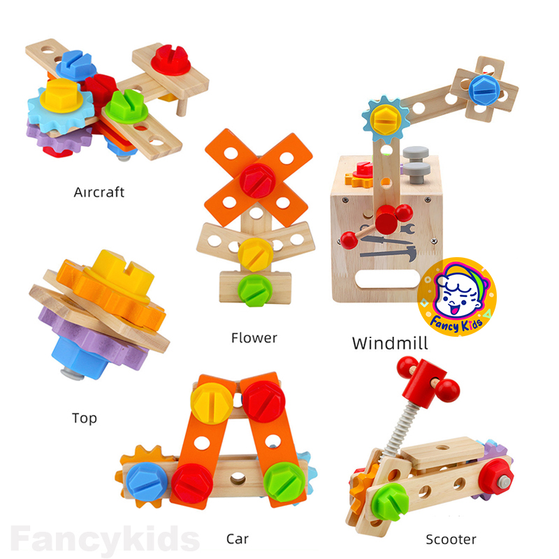 Premium Wooden Tool Kit Basket/Wooden Carpentry Engineer Playset for ...