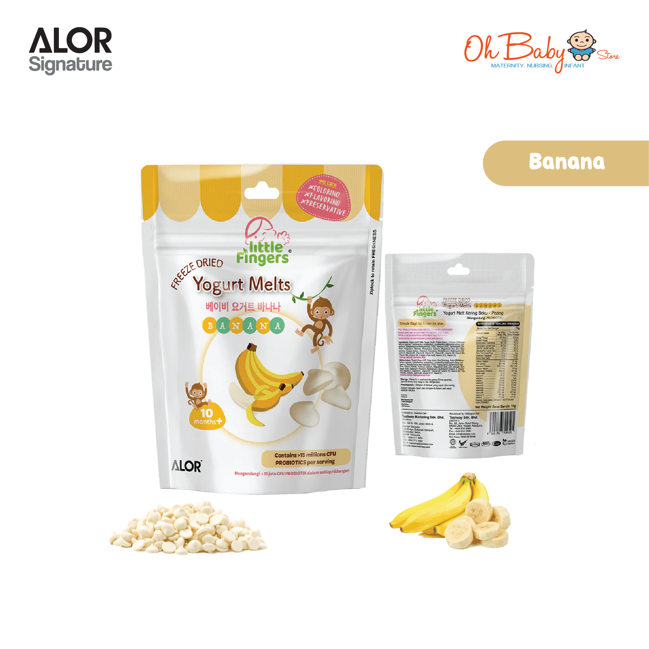 Alor Little Fingers Premium Freeze-Dried Yogurt Melts for Toddlers (10 ...