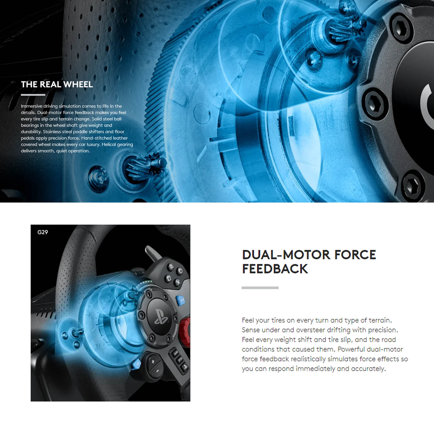 Logitech G29 Driving Force Racing Wheel and Floor Pedals with Real ...