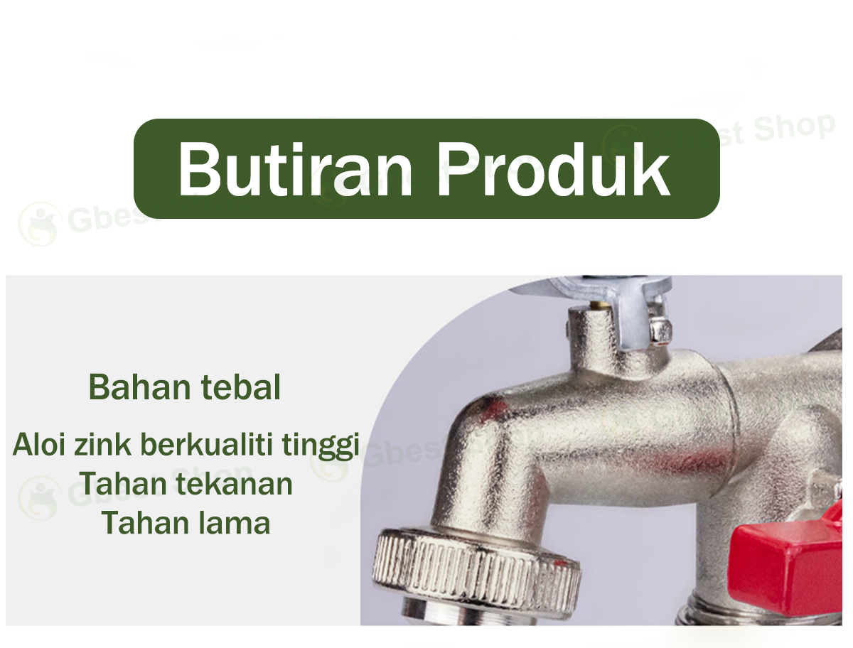 Two Way Faucet Double water outlet faucet Tap One in two out garden ...