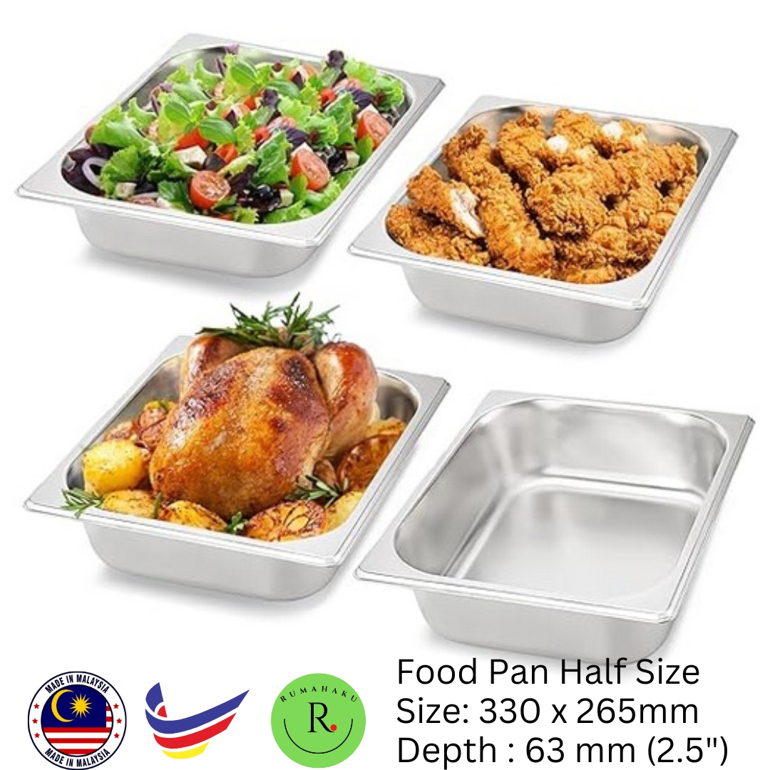 RumahAku Full Size Food Pan / Half Size Food Pan / Tray / Cover / Bekas ...