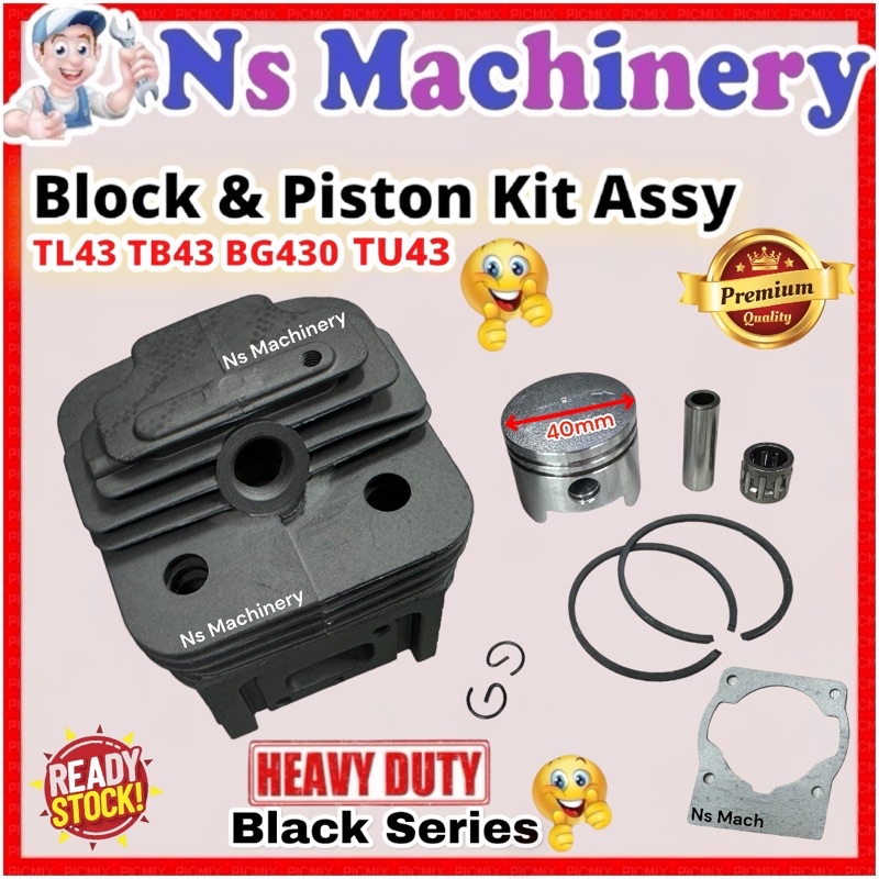 Heavy Duty Black Coated TB43/TL43/TU43/BG430 Cylinder Block Molybdenum Piston Block Mesin Rumput ...