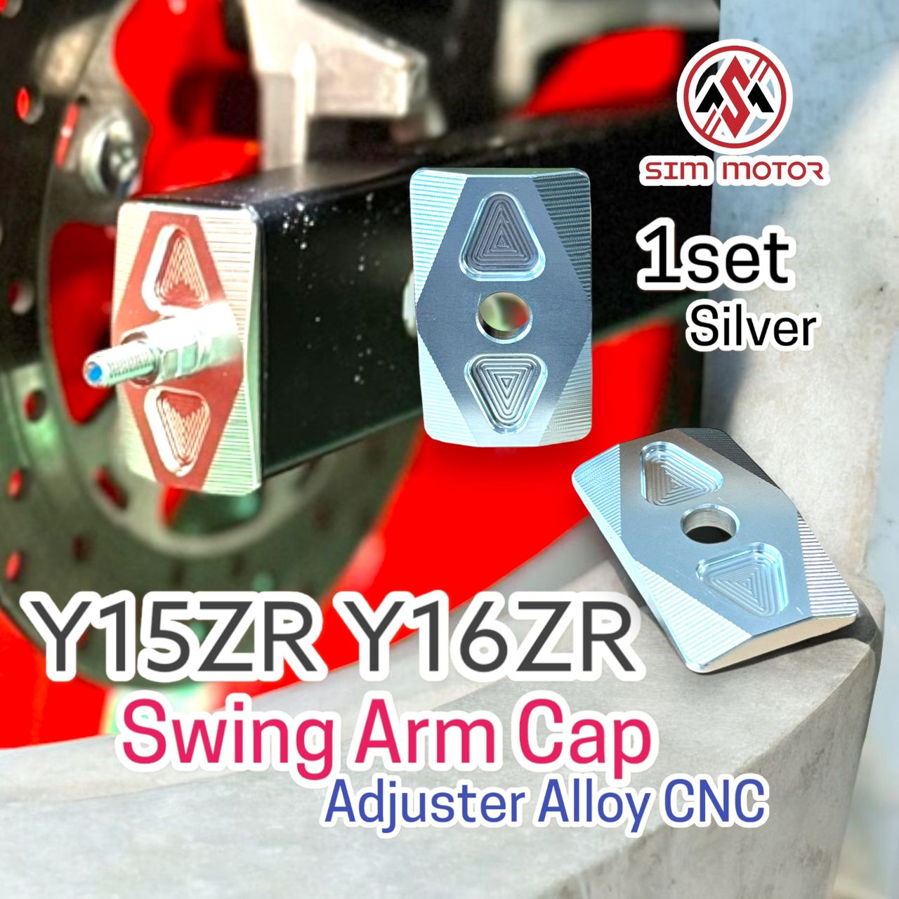 Yamaha Y15ZR V1 V2 Y16ZR SWING ARM End Cap 1 Set Left & Right Alloy CNC ...