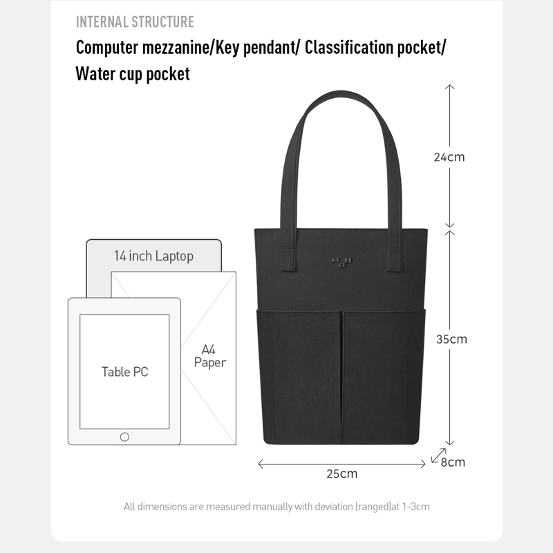 MAH Urban Lightweight Tote Bag Simple Laptop Shoulder Beg Waterproof ...