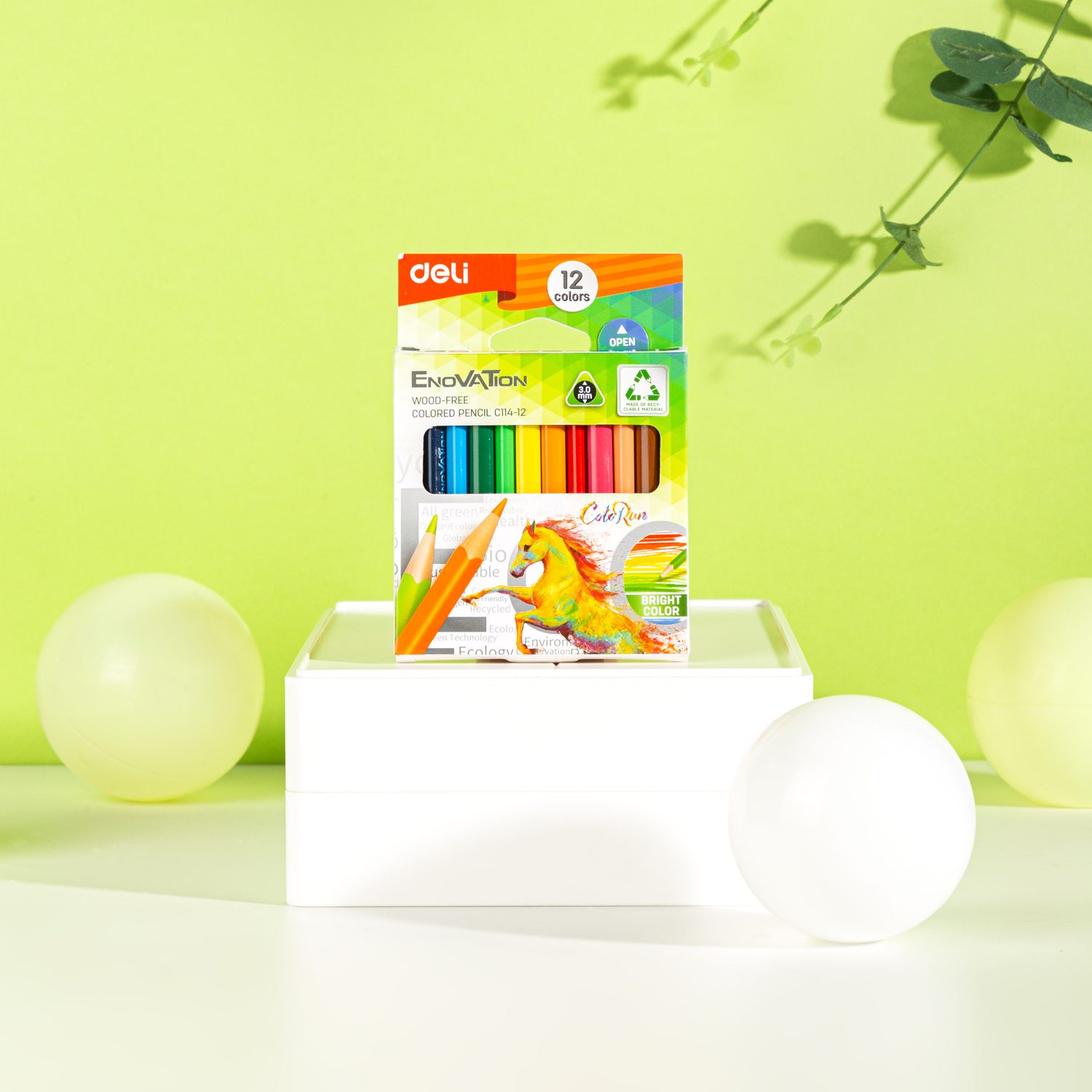 Deli ENOVATION Colour Pencil Wood-Free (12/18/24 Colors) Pensel Warna ...