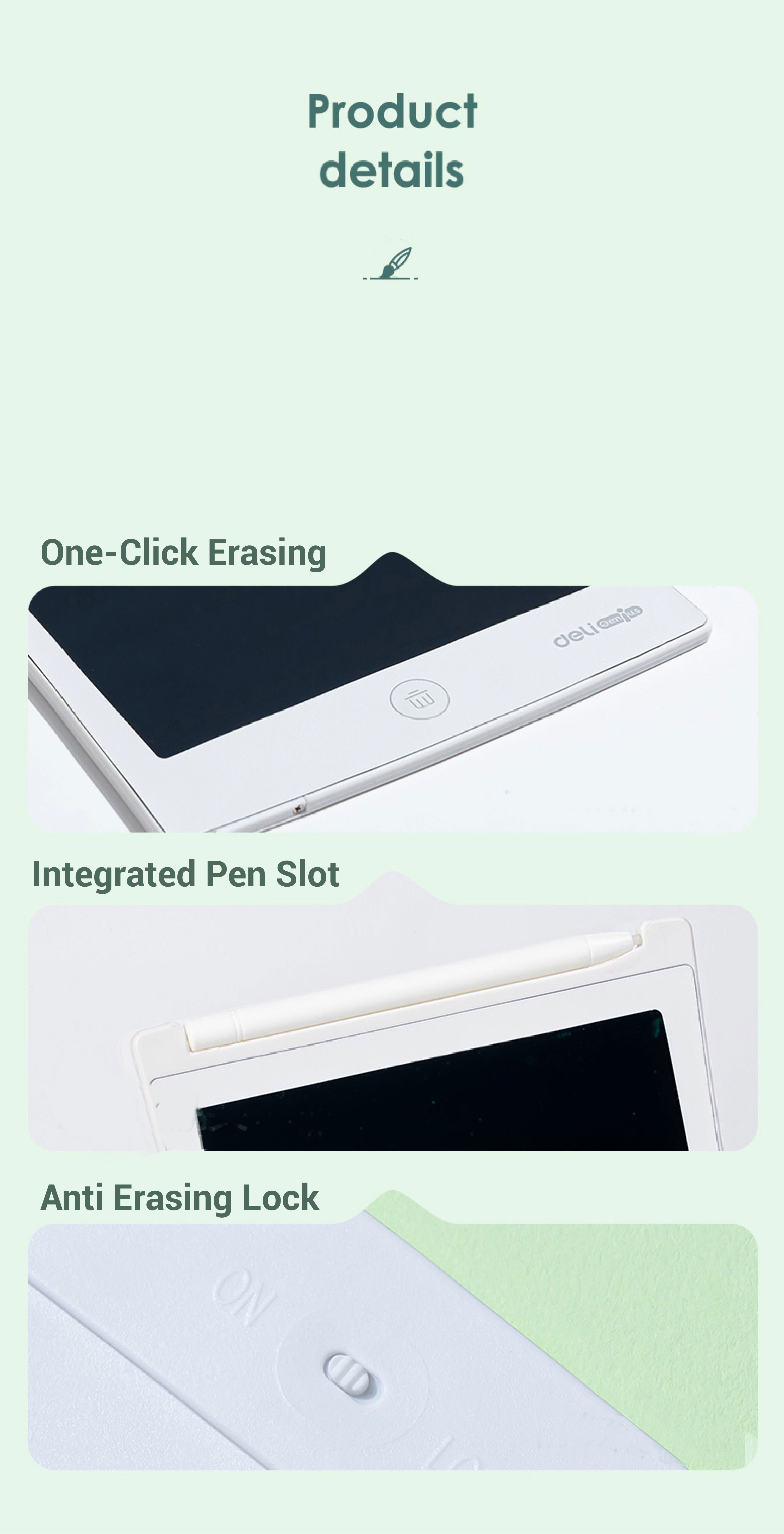 Deli 10" LCD Writing Board Kids Drawing Board Waterproof Tablet Drawing ...
