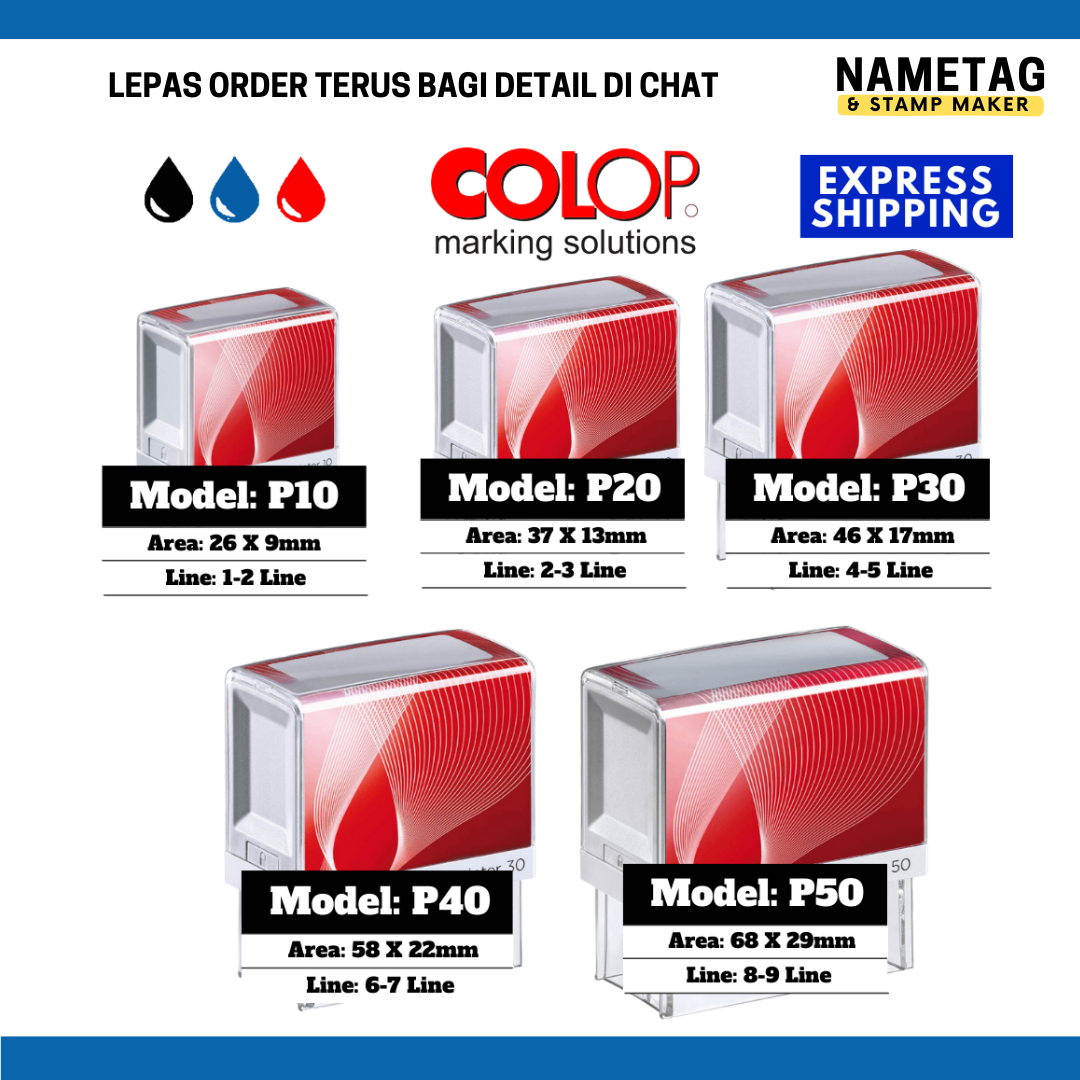 Rubber Stamp Colop P20|P30|P40|P50 Cop (CHAT DETAIL) | Shopee Malaysia