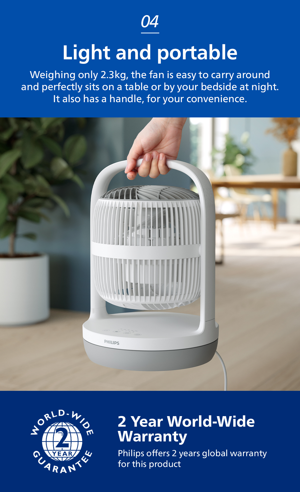 Philips CX2050 | Desk Fan | SilentWings Tech - 30% Quieter Cooling ...