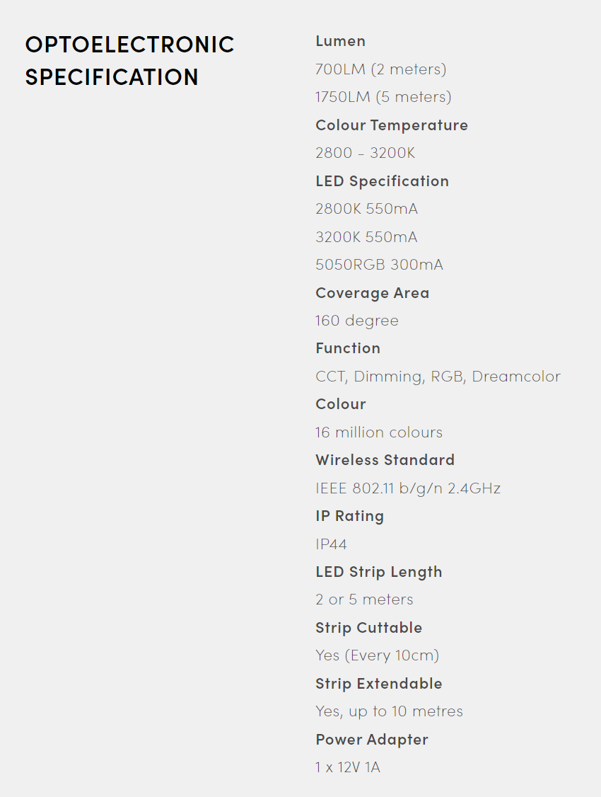 Prolink 2M RGBIC Smart LED Strip IP44 Water Resistant Colour Adjustable ...