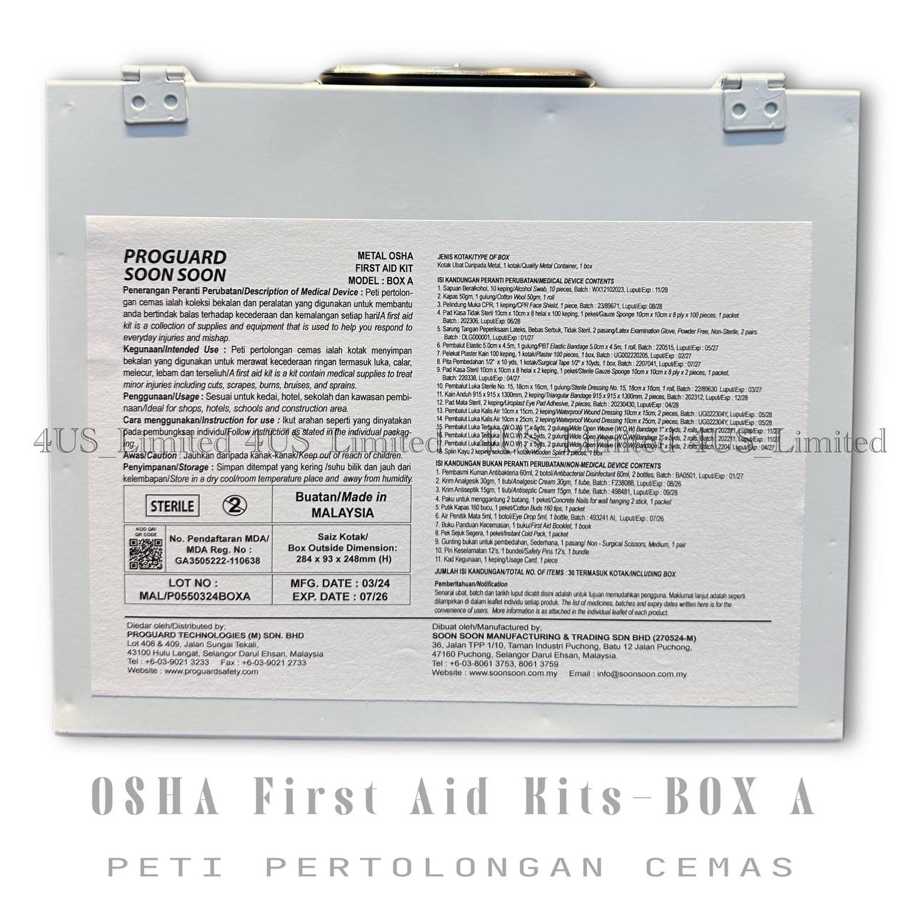 PROGUARD OSHA FIRST AID KIT C/W MEDICINE,BOX A | Workplace first aid ...