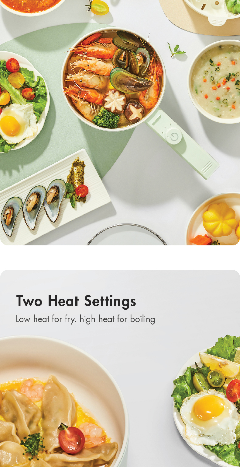 Gaabor 2L Electric Cooker Multifunctional Electric Skillet Hot Pot Non ...