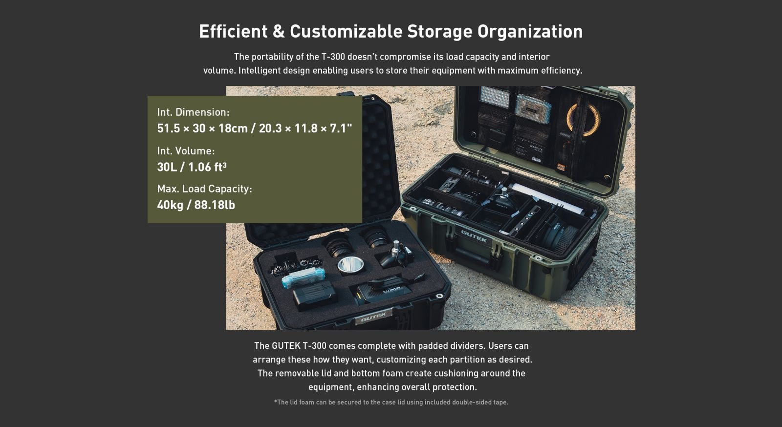 Gutek Tortoise T-300 Carry-On Protector Case (Black/ OD Green) T300 ...