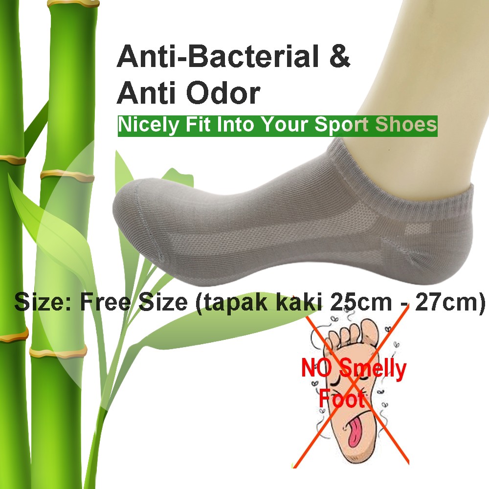 Deodorant Socks Men 𝐀𝐧𝐭𝐢 𝐛𝐚𝐜𝐭𝐞𝐫𝐢𝐚𝐥 Bamboo Charcoal Stokin hitam Black ...