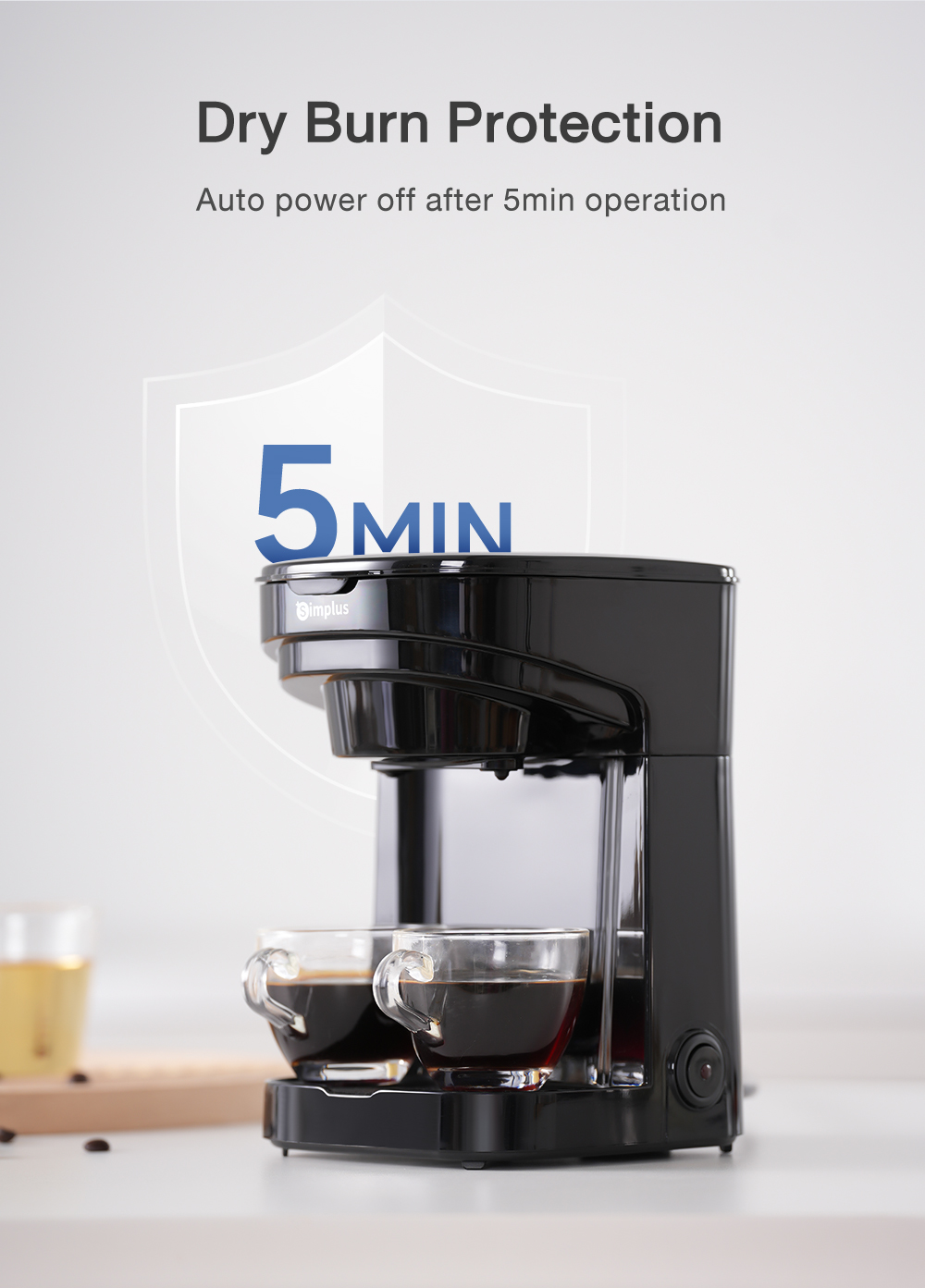 Simplus Drip Filter Coffee Maker Machine| Single/Dual Cup Design ...