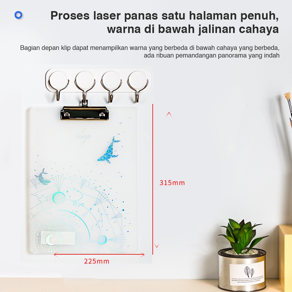 Deli Transparent A4 Clipboard (225x315MM) Paper Clip Board Document ...