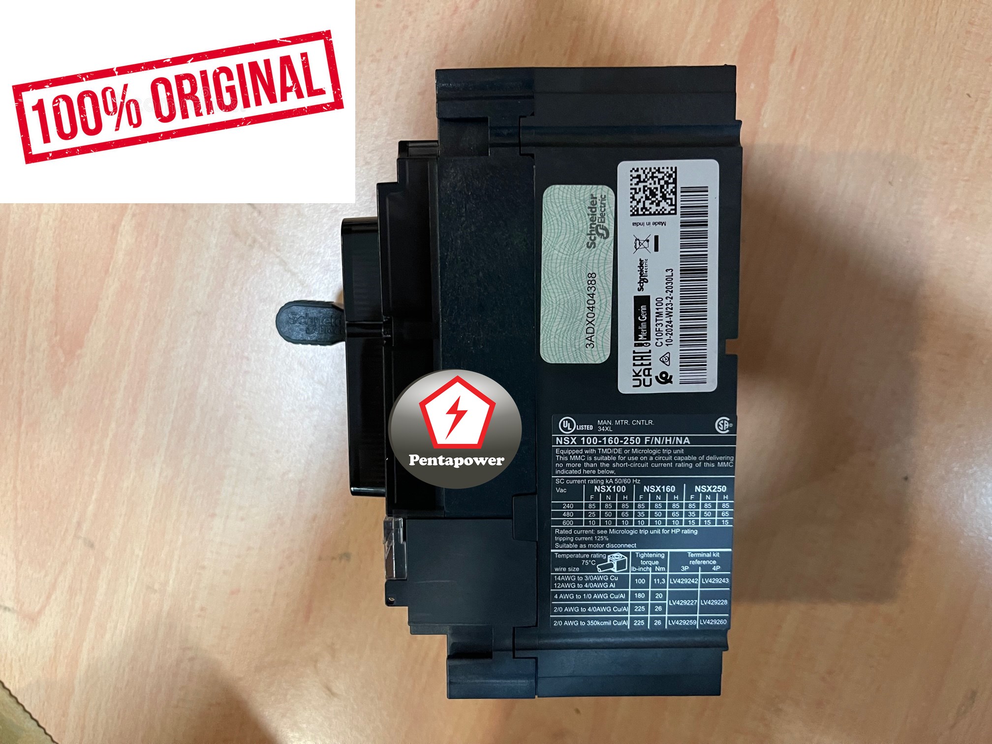SCHNEIDER C10F3TM100 MCCB Circuit breaker ComPact NSX100F, 36 kA at 415 ...
