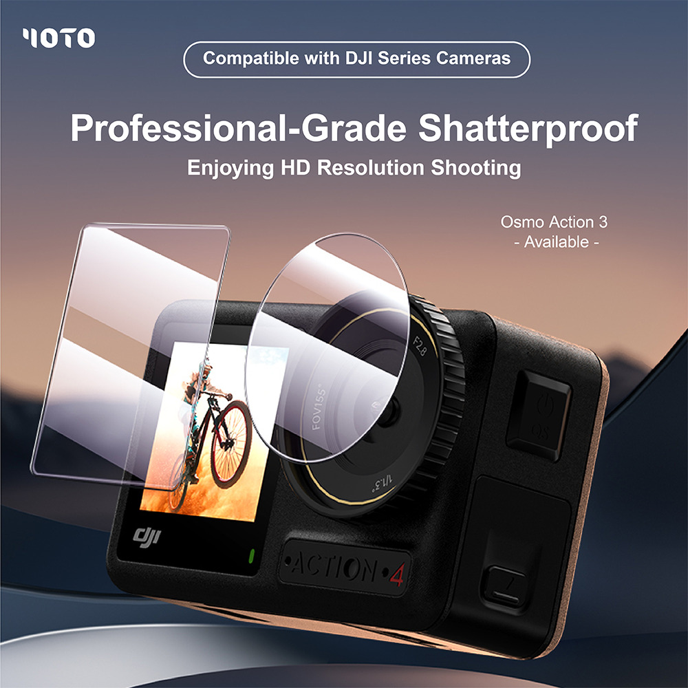 FOTO Tempered Glass for DJI Series Action 5 Pro / Action 4 / Action 3 / Pocket 3 DJI Osmo Action ...