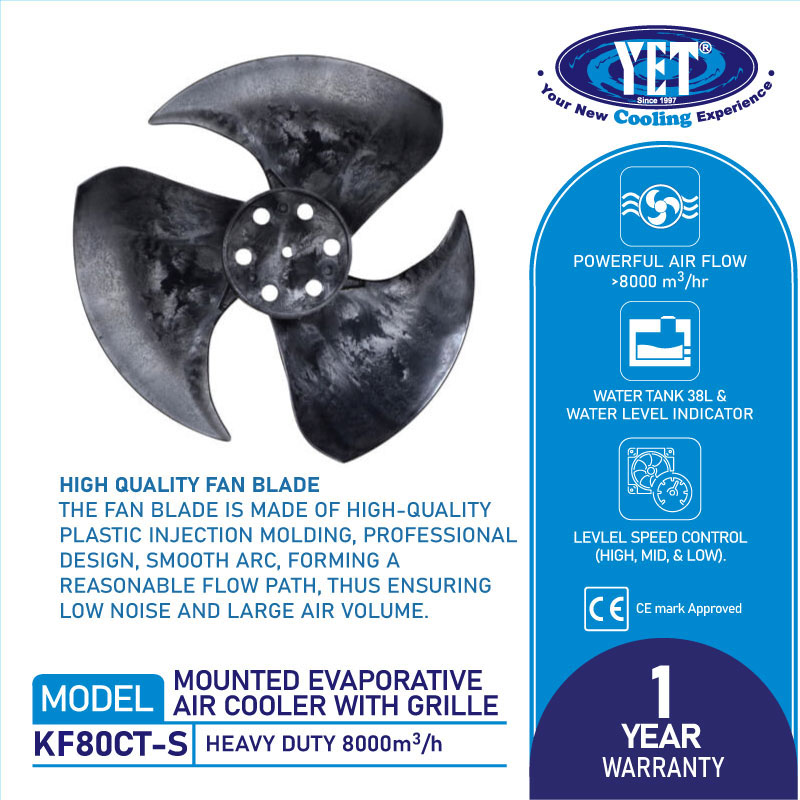 YET KF80CT-S 8000m3/h Centrifugal Fan Industrial Evaporative Air Cooler ...