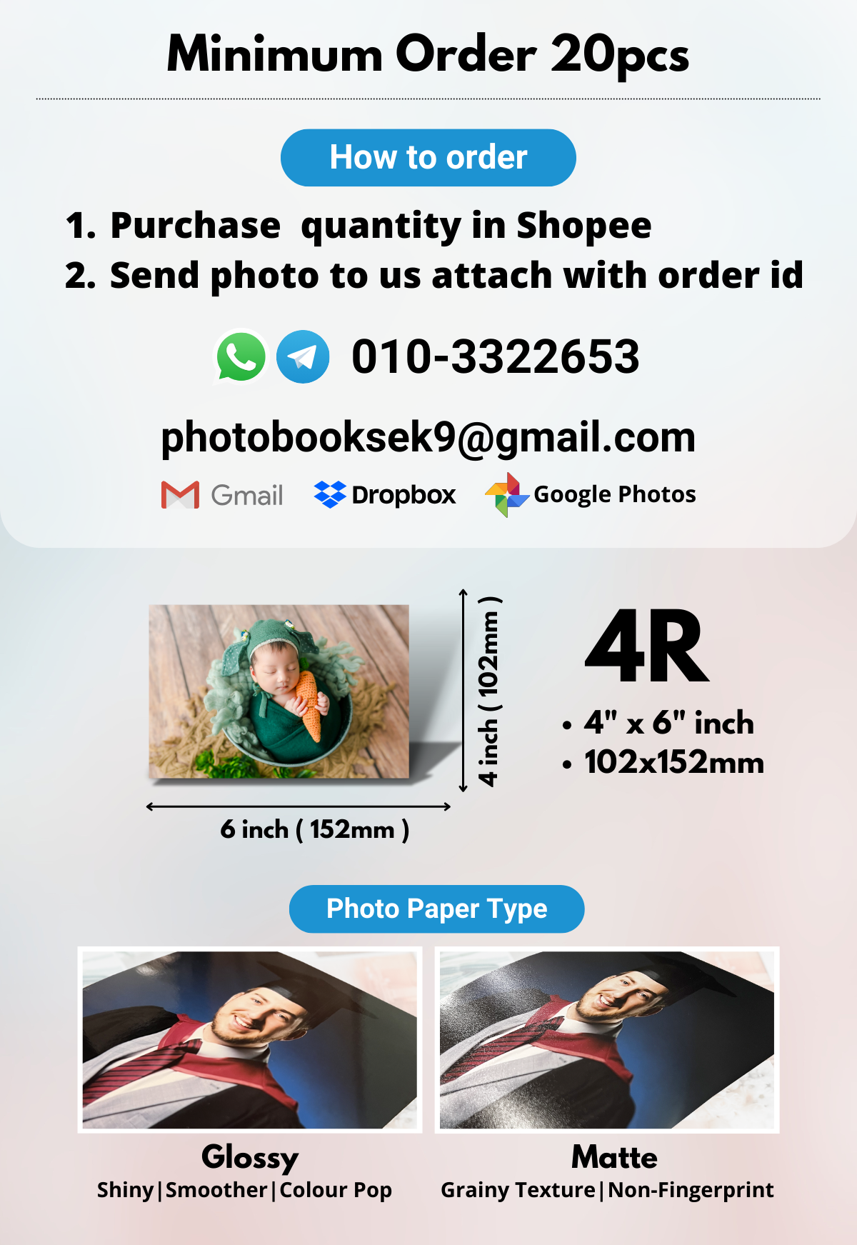 4R Photo Print EXPRESS (Minimum 20pcs) Fujifilm Photo Paper | Shopee ...