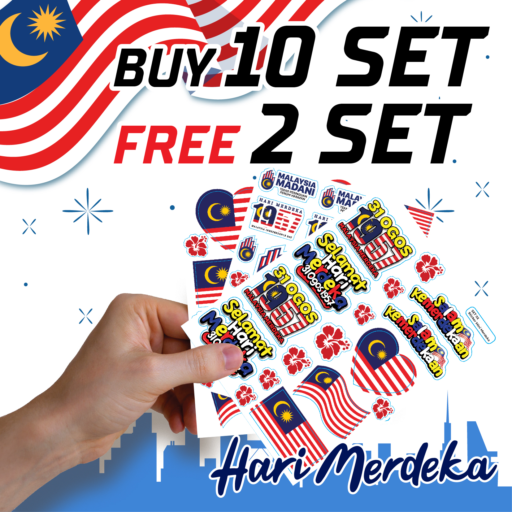 STICKER MERDEKA MURAH HARGA BORONG ( BUY 10 SET FREE 2 SET ) | Shopee ...