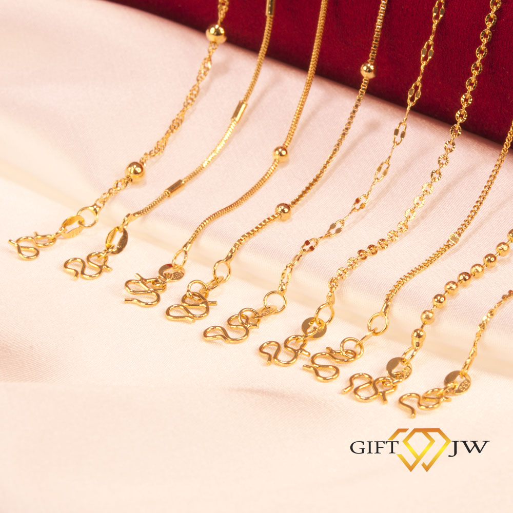 JW Korean Style Adjustable 24k Gold Plated Necklace 45cm/50cm/60cm ...