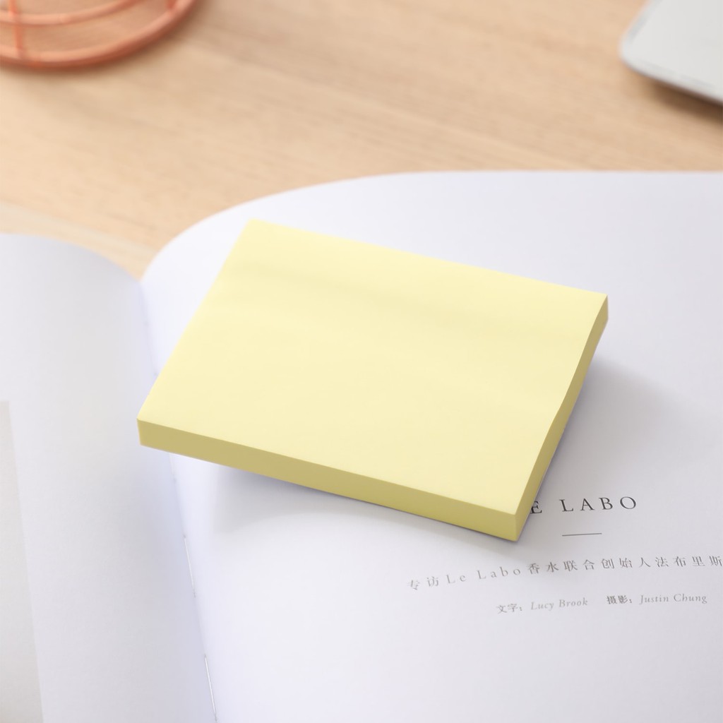 Deli Strong Adhesive Sticky Note Memo Pad Bookmark Neon Yellow Stick On ...