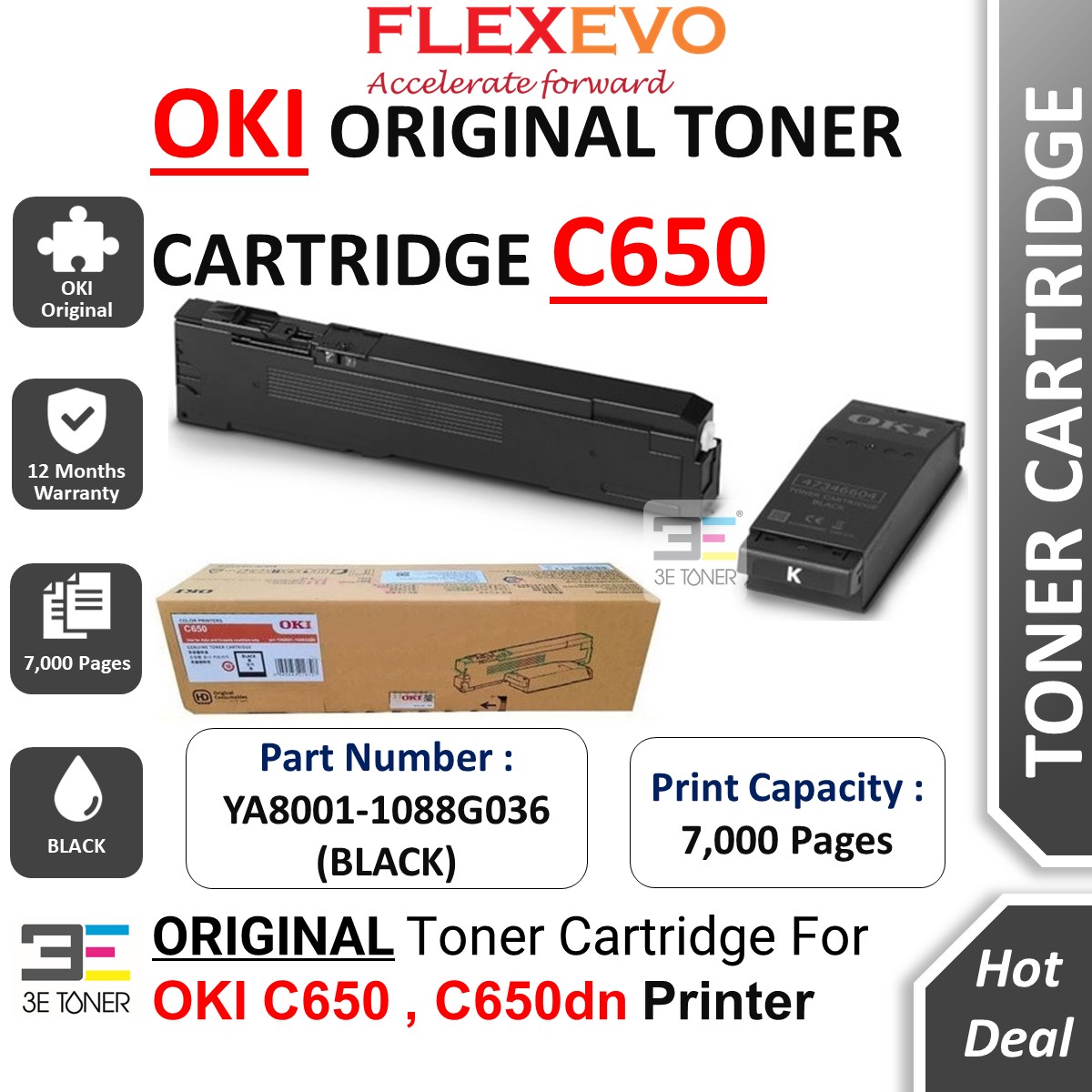 Original OKI C650 Toner Cartridge YA8001-10088G036 YA8001-10088G035 ...