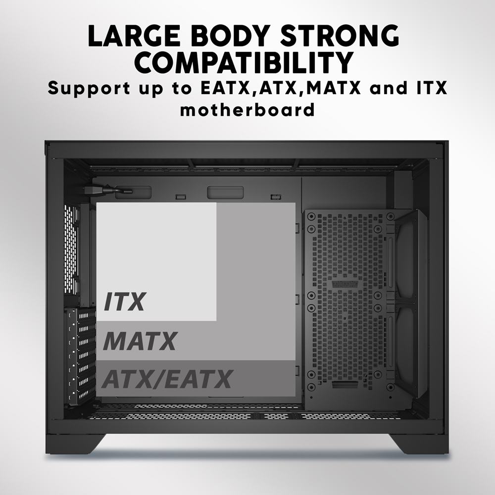 Armaggeddon Tessaraxx APEX 13 Air E-ATX PC Fish Tank Design Gaming Case ...