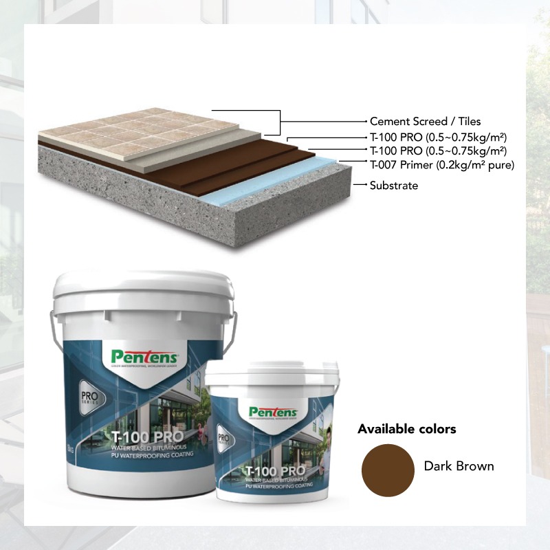 [TECHART] Pentens T-100 Pro Water-Based Bituminous PU Waterproofing ...