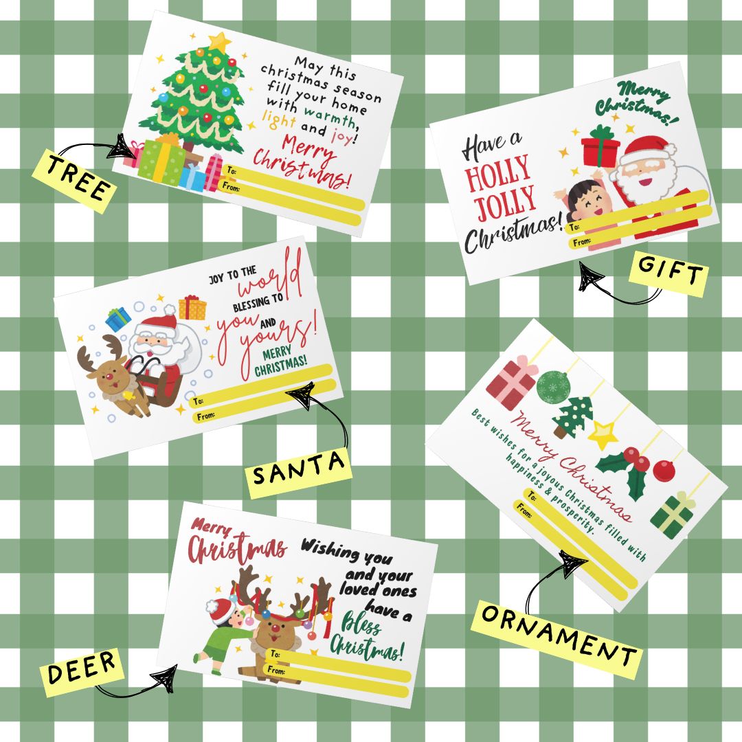 🇲🇾 🏆Hot Selling🔥 5 Design Happy Merry Christmas Cards Greeting Wishing ...