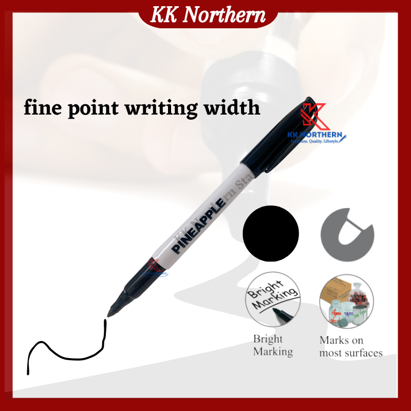 Pineapple Fine Point Permanent Marker Black Bullet Tip Hitam Marker Pen ...