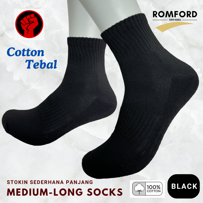 (3 Pairs) Stokin Panjang Cotton Men Socks Stoking Lelaki Kerja Sport ...