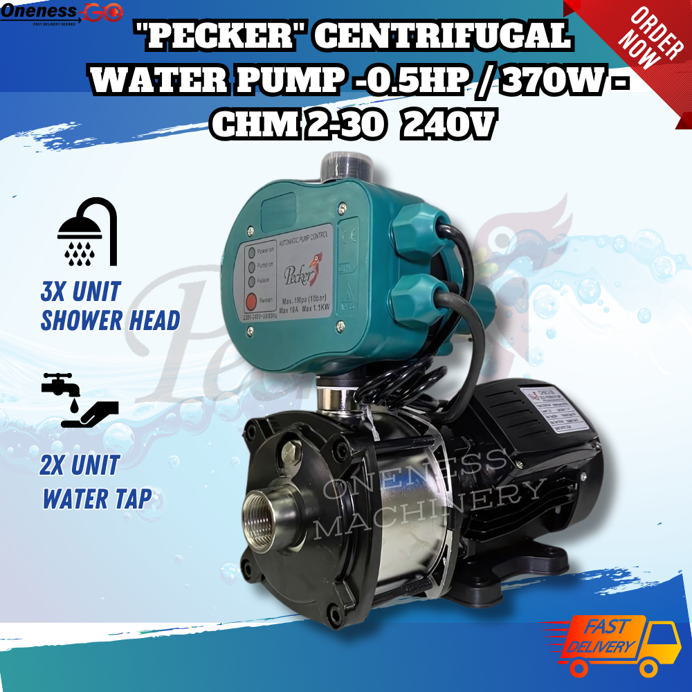 ''PECKER'' CENTRIFUGAL WATER PUMP -1.0HP / 750W -CHM4-30 240V | Shopee ...